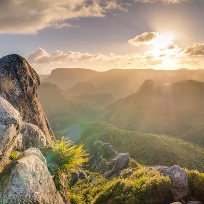 Forest alpine rock sunrise nature landscape - KDE Store