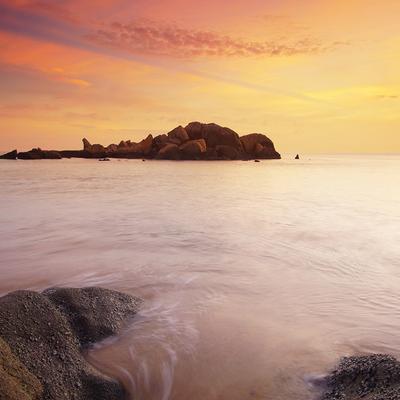 Sunset beach rocky corner Scenery HD Wallpaper - KDE Store