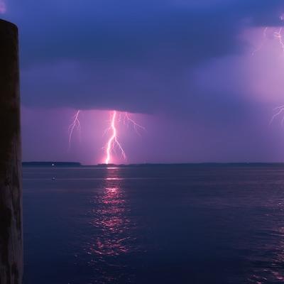 Lightning over sea storm clouds-2017 Nature HD.. - KDE Store