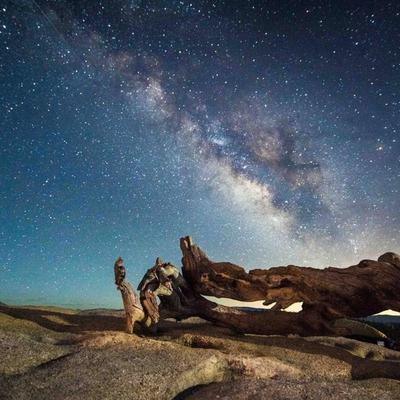 Blue Milky Way Galaxy Night Desert Wood-HD Des.. - KDE Store