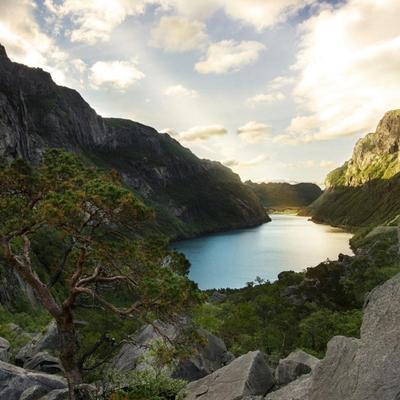 lake between rocky mountains-Landscape HD Wall.. - KDE Store