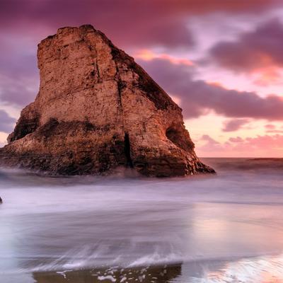 Massive Rock Sunset Coast Beach California USA.. Massive_Roc - KDE Store