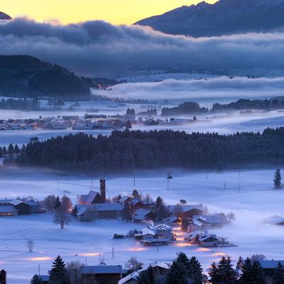 Fog Winter Landscape Bavaria Germany Bing 4K - KDE Store