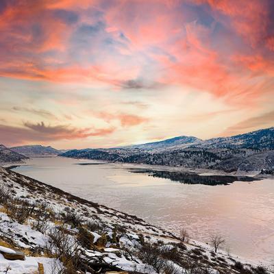 Winter Sunset Horsetooth Reservoir Colorado US.. - KDE Store