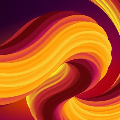 Purple Gold Spiral Waves Abstract Art 5K - KDE Store