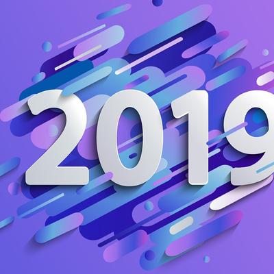 2019 New Year Purple Abstract Vector - KDE Store