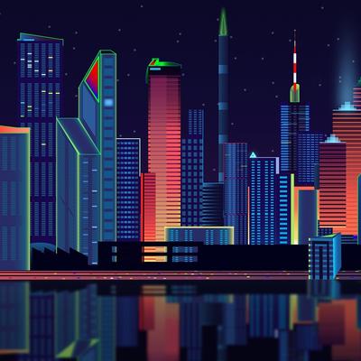 City vector panorama abstract design - KDE Store