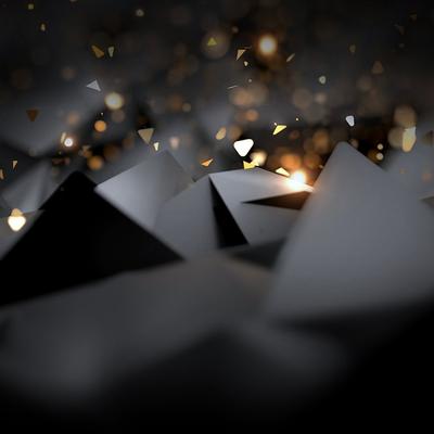 Black 3D triangle abstract art design - KDE Store