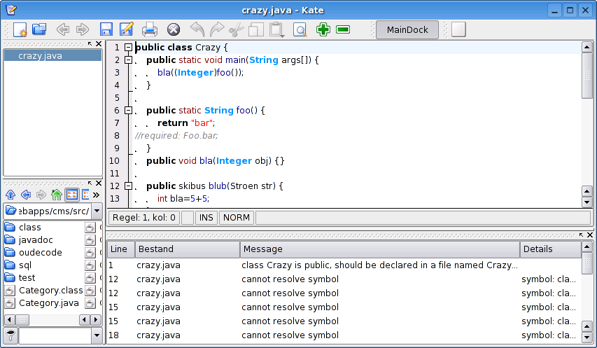 Kate Plugin: Java Compiler Frontend - KDE Store