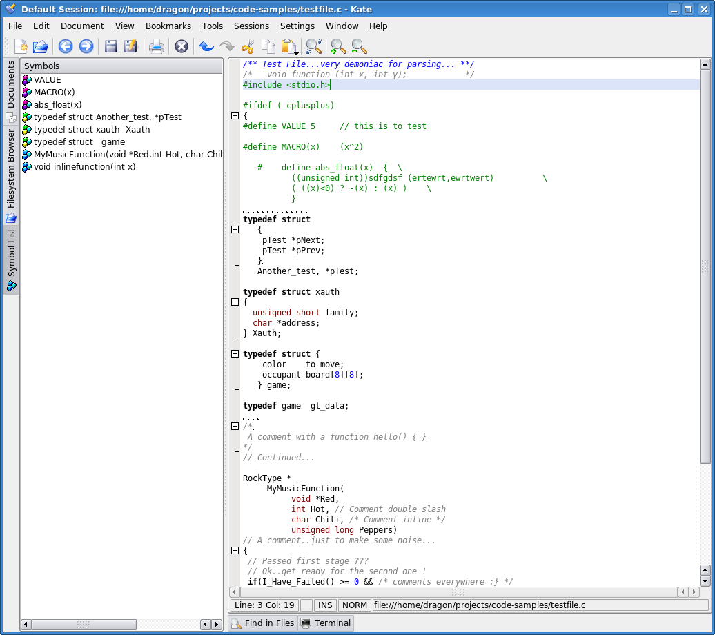 Kate Symbol Viewer Plugin - KDE Store