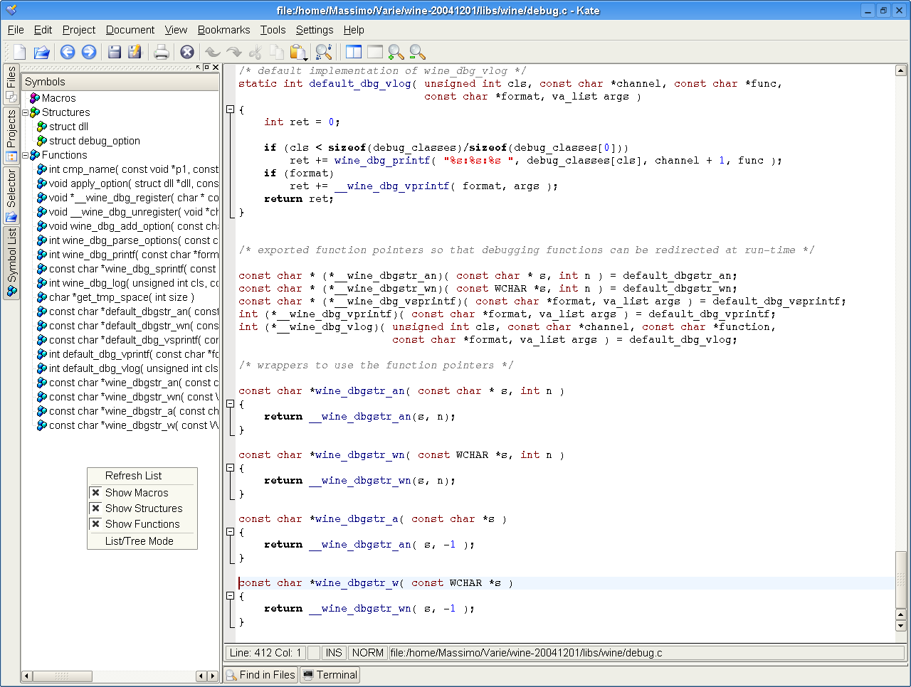 Kate Symbol Viewer Plugin - KDE Store