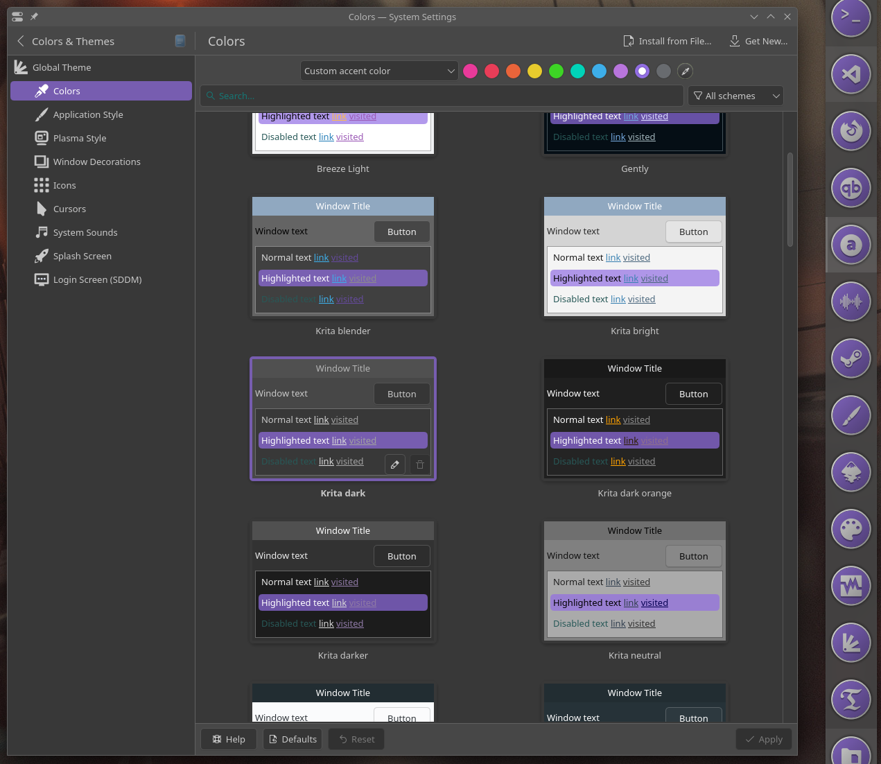 Monochrome Icons Using the Plasma Theme Color Scheme - KDE Store