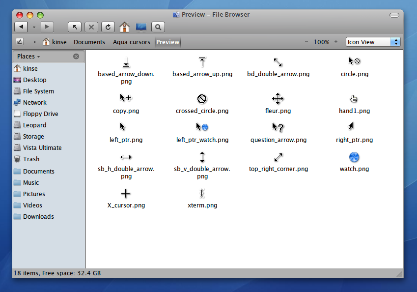 Mac OSX Aqua cursors - KDE Store