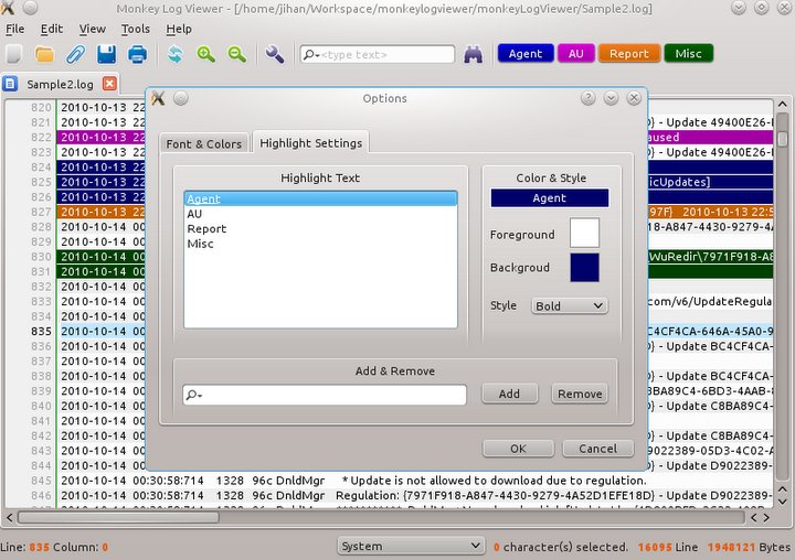 Monkey Log Viewer - KDE Store