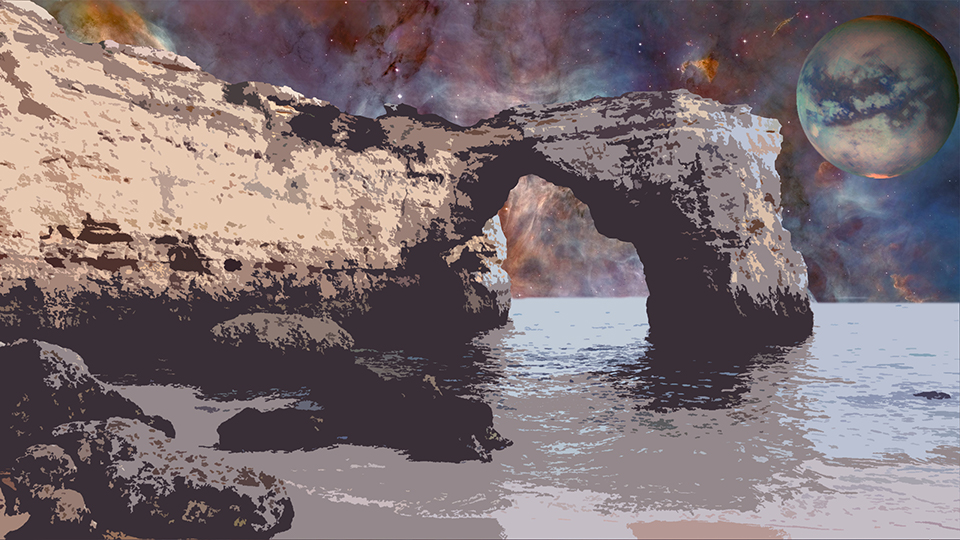 Flat Vector Celestial Beach HD Wallpaper - KDE Store