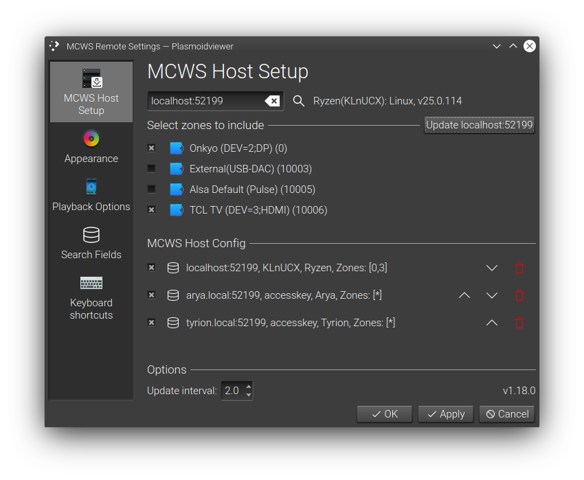 MCWS Remote Control Plasmoid - KDE Store