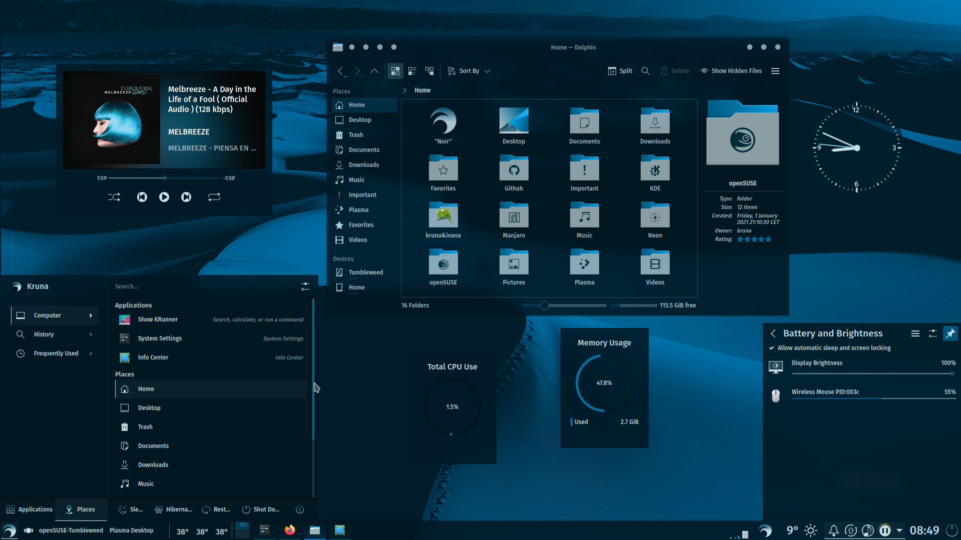 Breeze-Noir-White-Blue Icons - KDE Store
