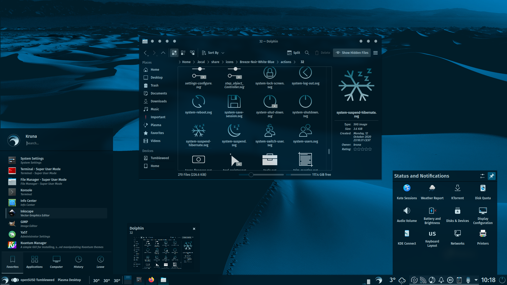 Breeze-Noir-White-Blue Icons - KDE Store