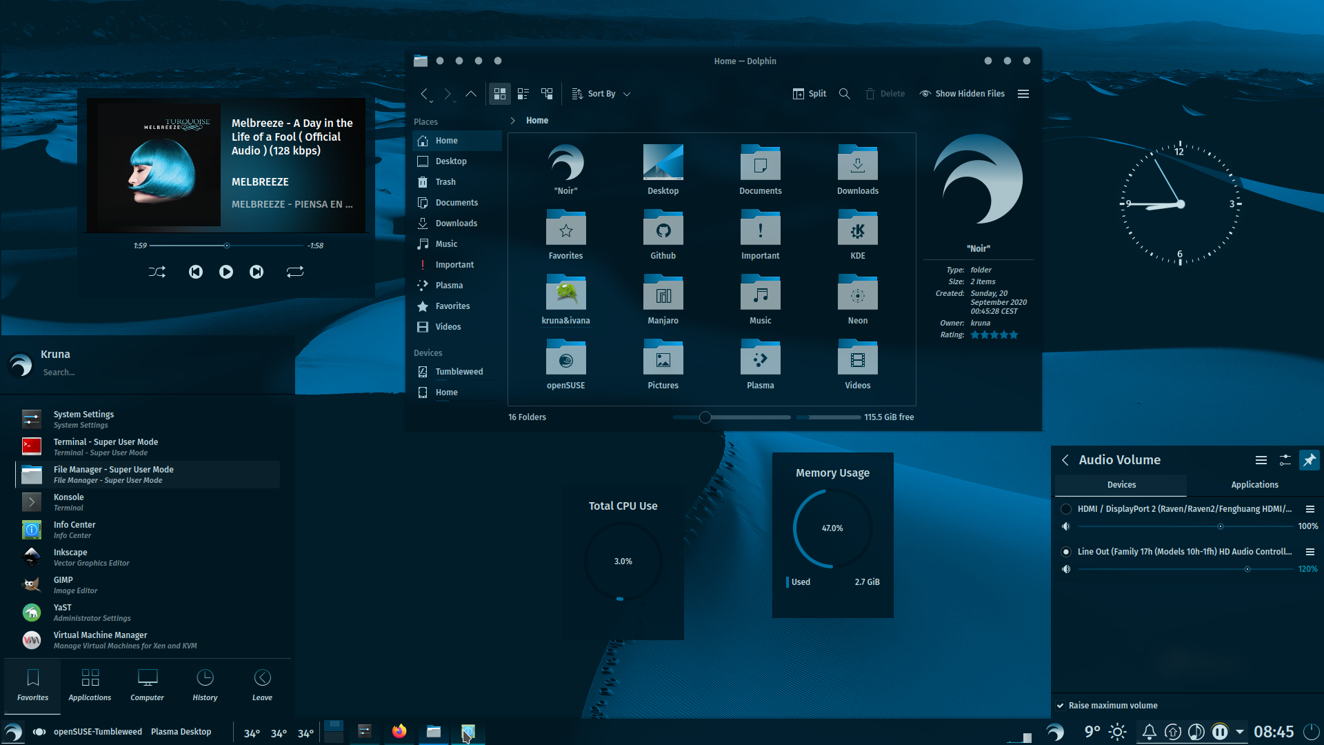 Breeze-Noir-Dark Plasma Theme - KDE Store