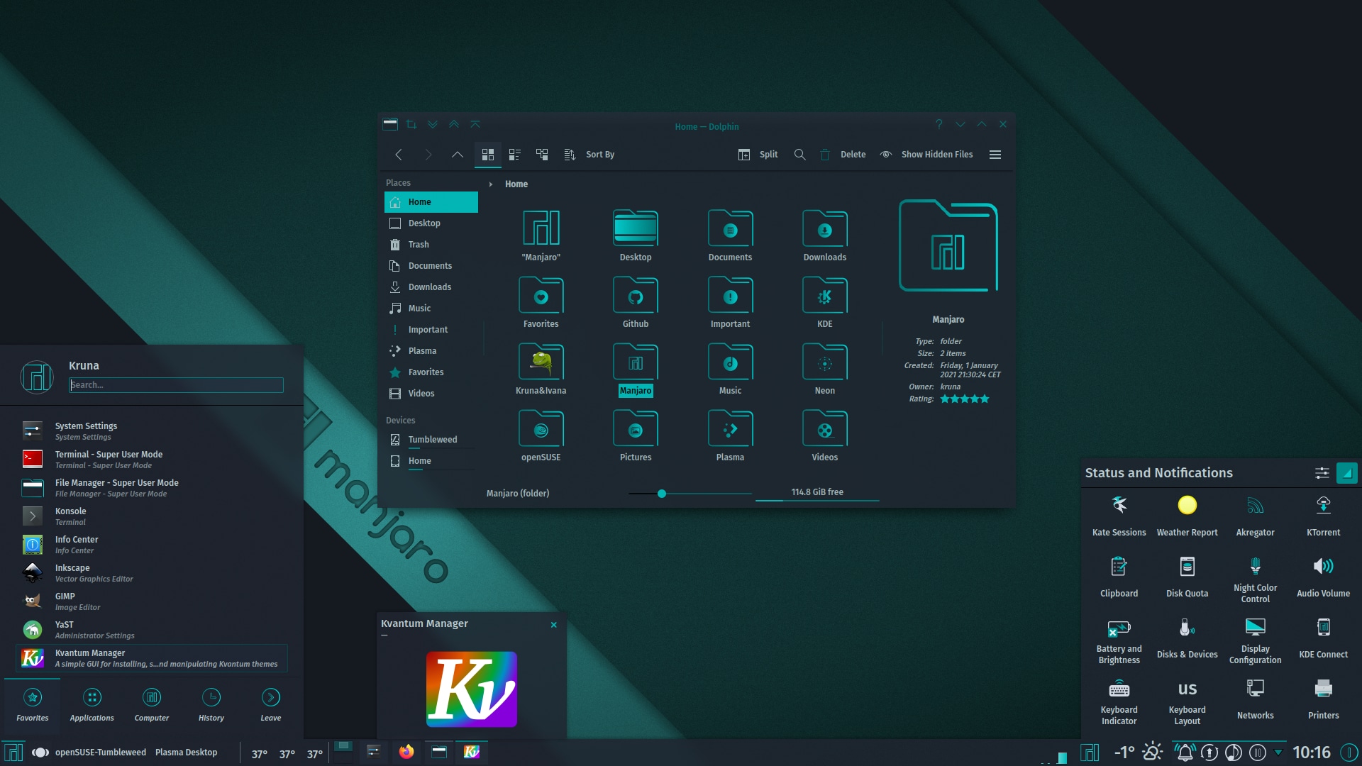 Manjaro-Cyan-Kvantum - KDE Store
