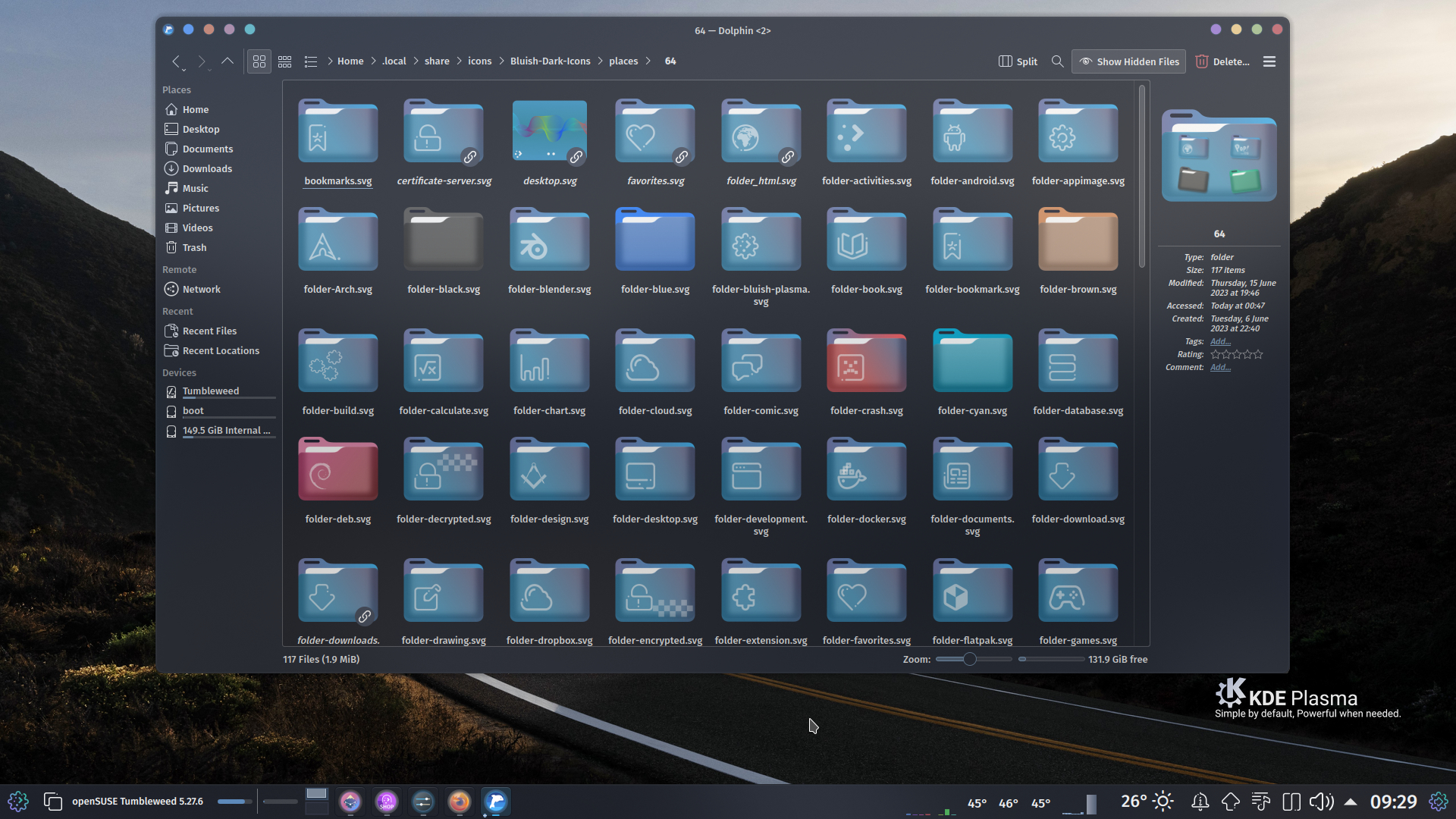 Bluish-Dark-Icons - KDE Store