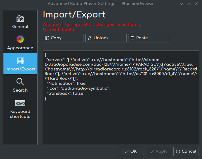 Advanced Radio Player - KDE Store