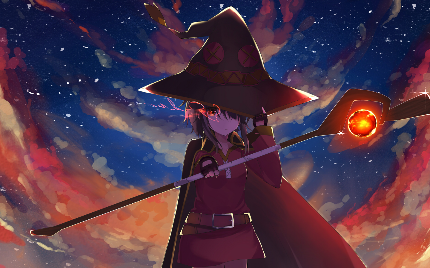 Glove Hat KonoSuba Megumin KonoSuba Red Eyes Short Hair hd - KDE Store