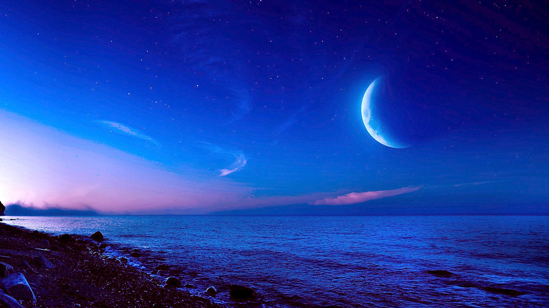 Ocean Horizon Night