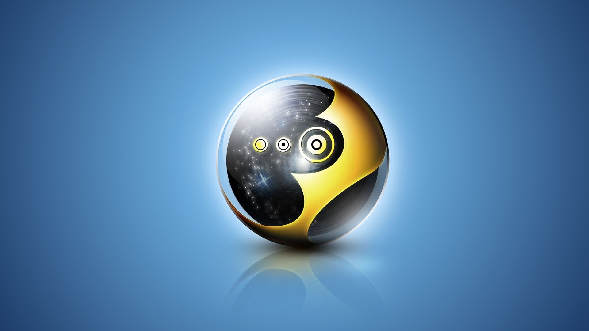 Ball black yellow blue 3D Artwork Vector - KDE Store