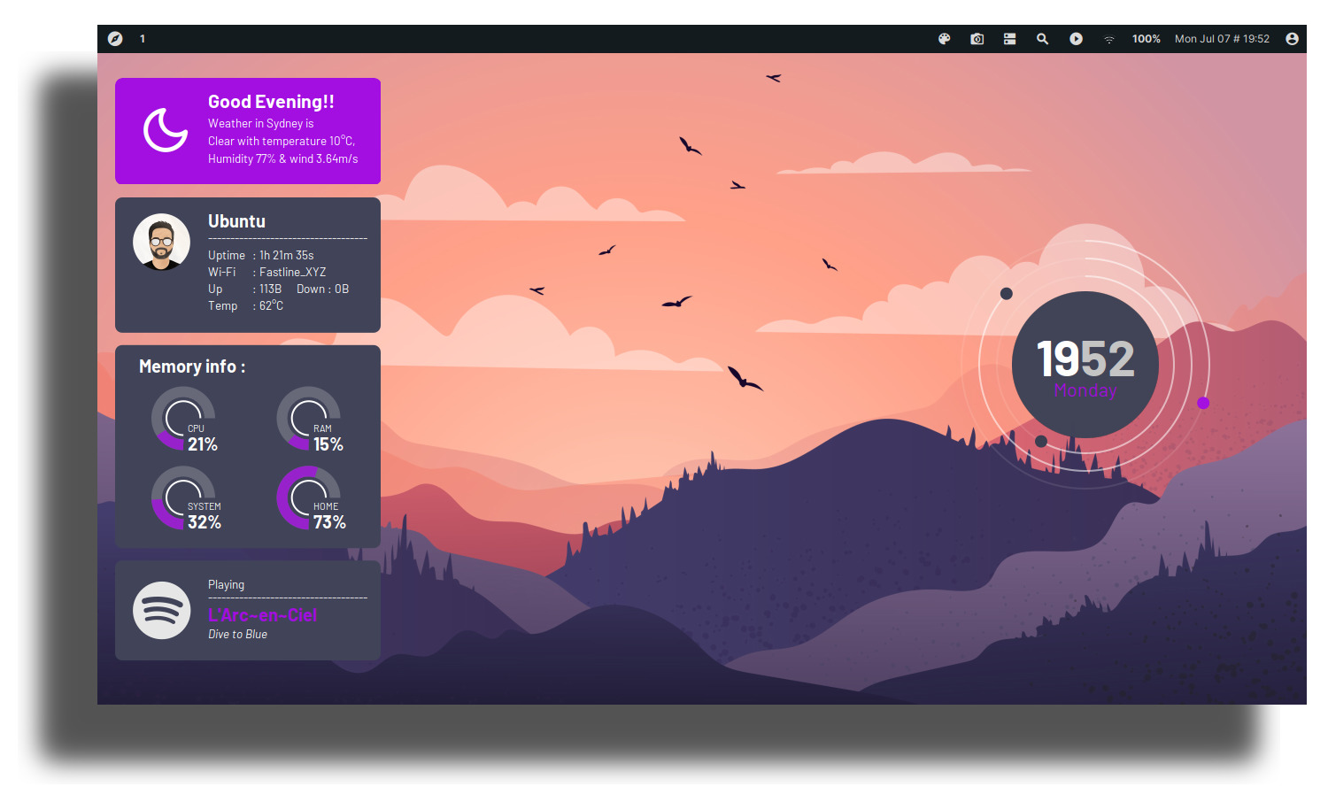 Giauzar - Conky theme - KDE Store