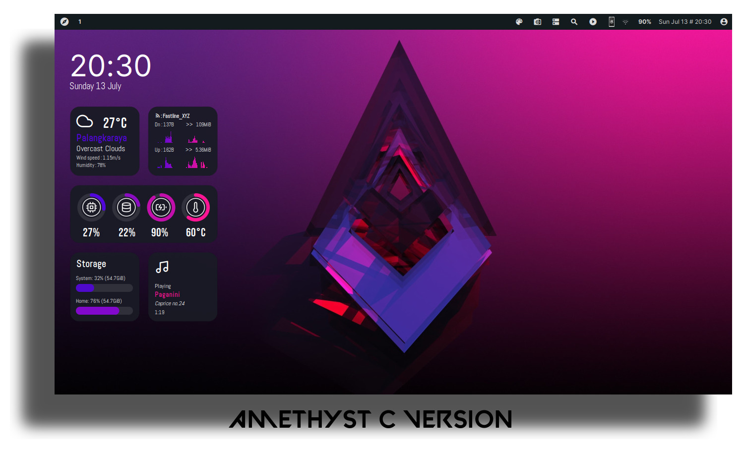 Mimosa Dark - Conky theme - KDE Store