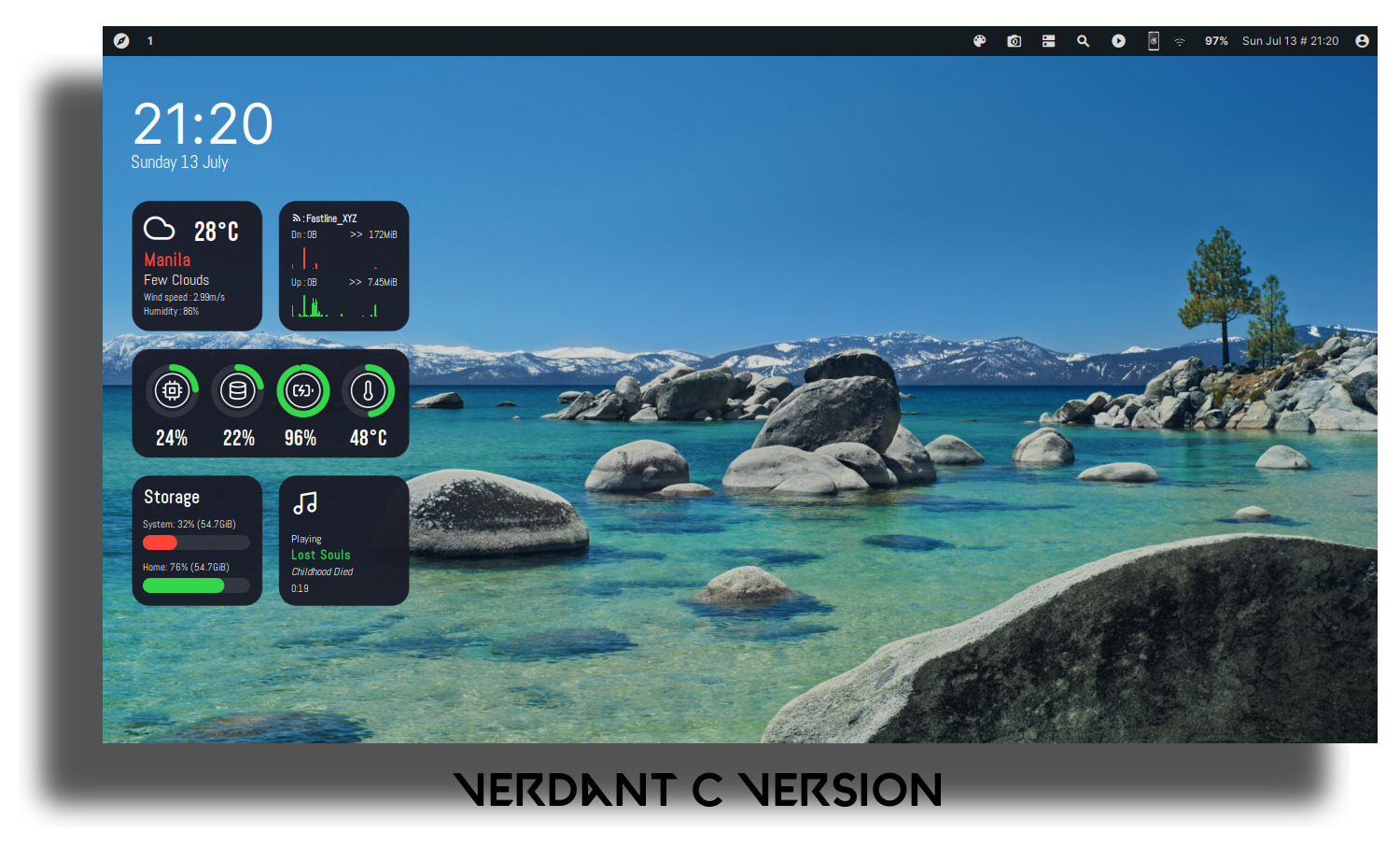 Mimosa Dark - Conky theme - KDE Store
