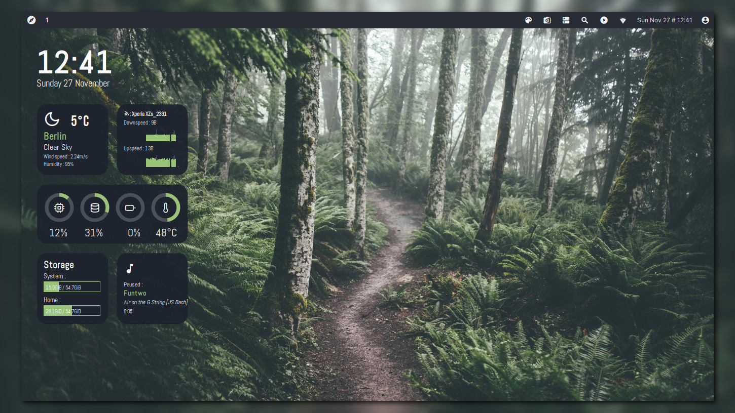 Mimosa Dark - Conky theme - KDE Store