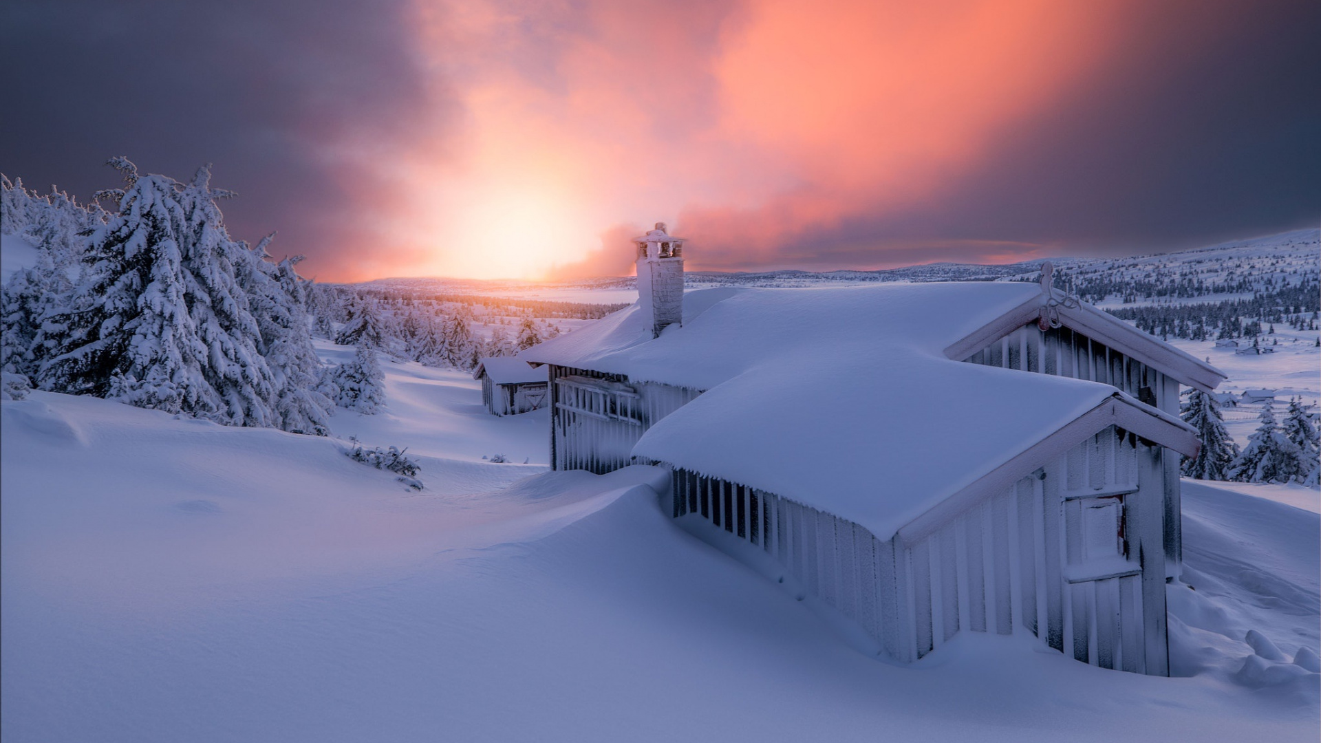 Snow Covered House During Daytime Full HD - KDE Store