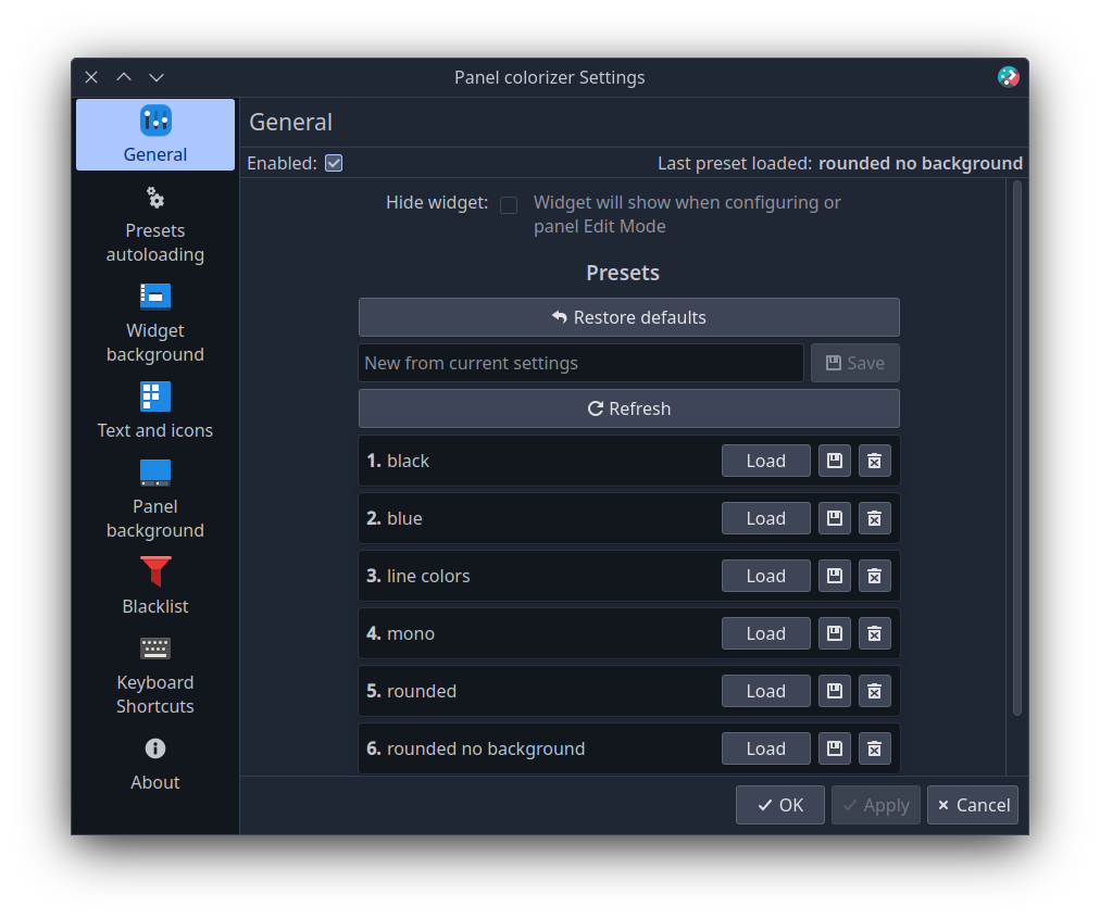 Panel Colorizer - KDE Store