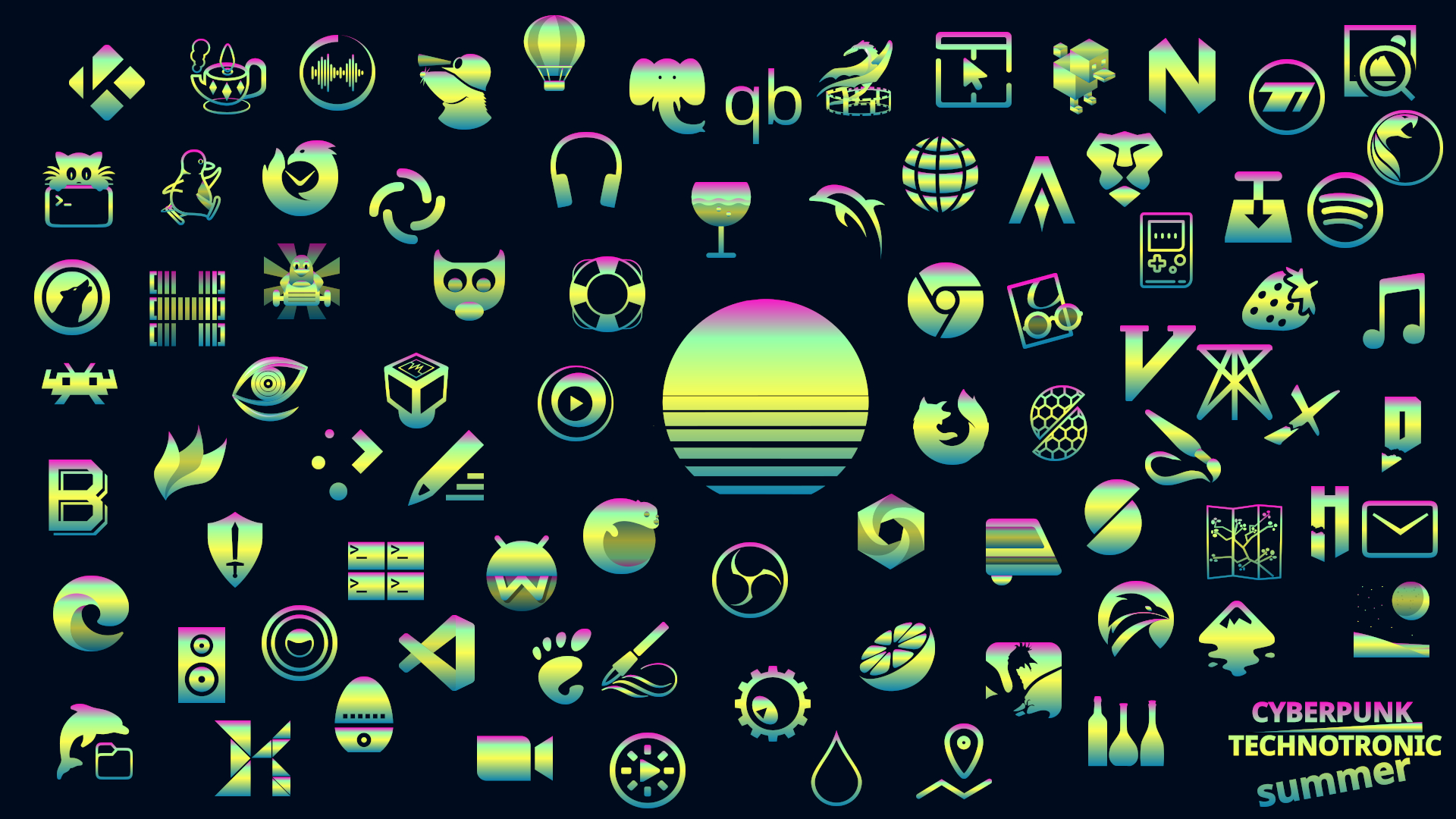 cyberpunk technotronic summer icon theme - KDE Store
