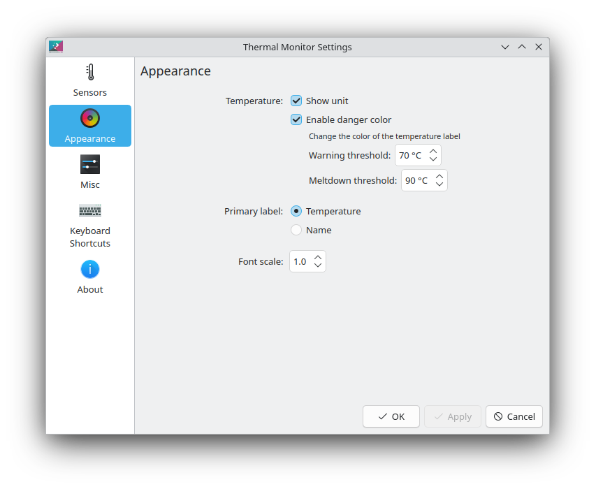 Thermal Monitor - KDE Store