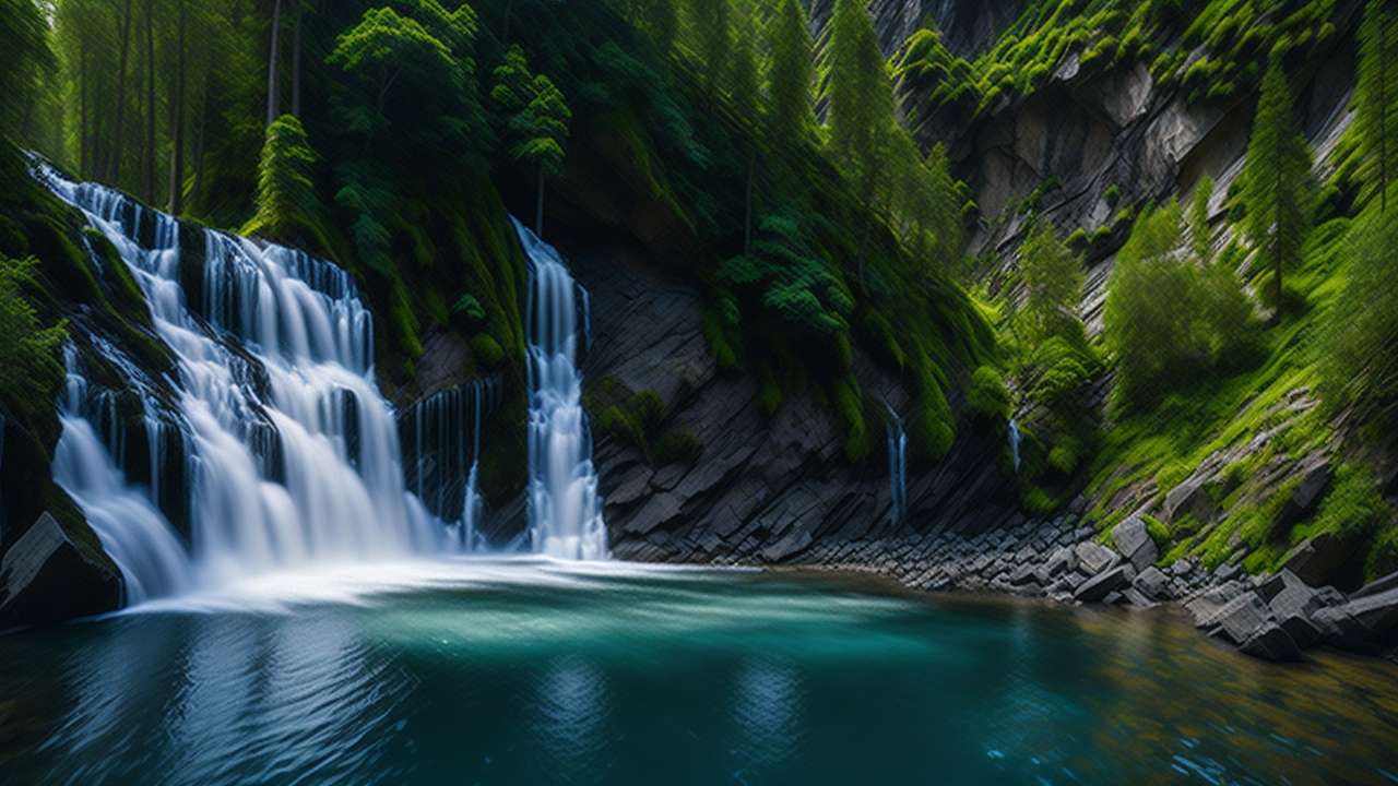 beautiful waterfall mountain - KDE Store