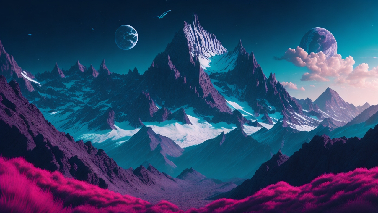 Mountain futuristic landscape - KDE Store
