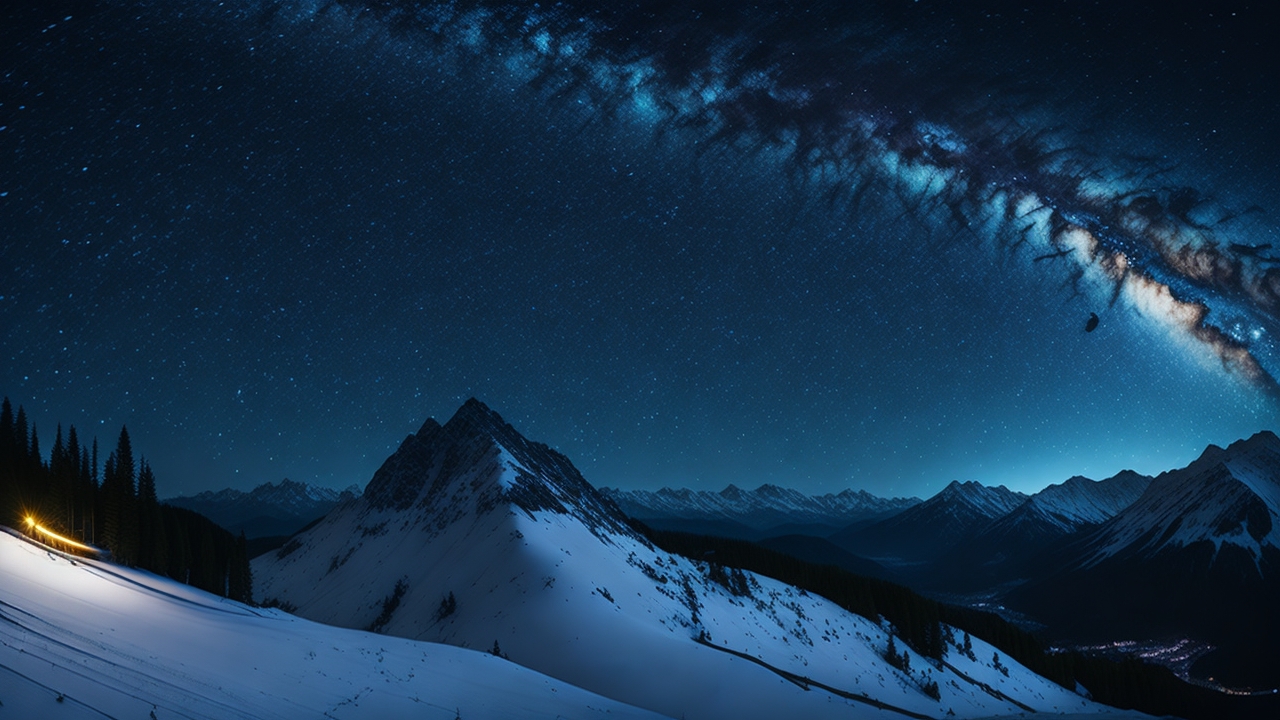 Mountains starlight scenery - KDE Store