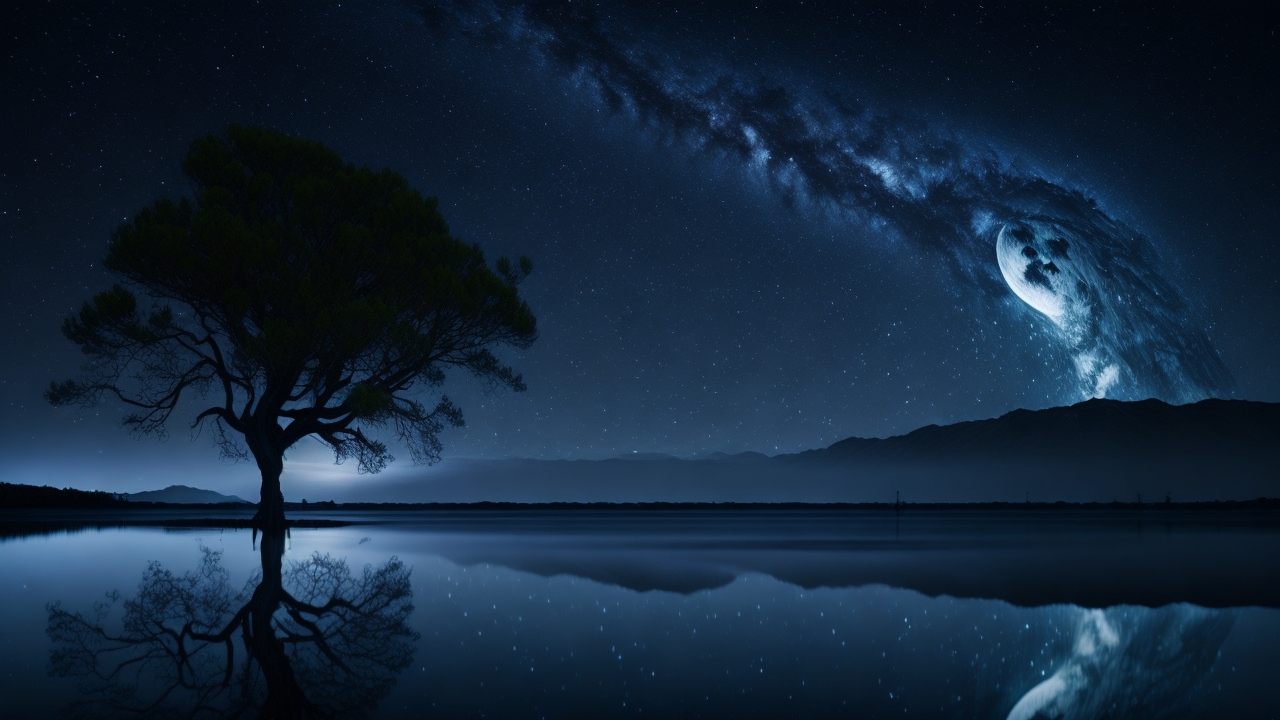 Fantasy lake tree wallpaper - KDE Store