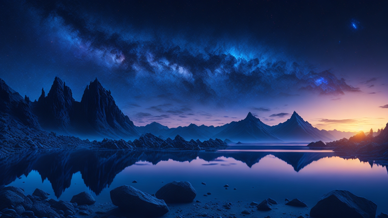 Blue lake sky wallpaper - KDE Store