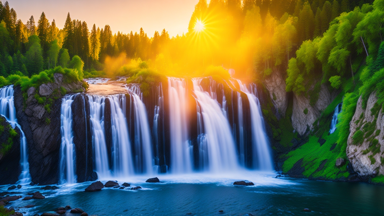 landscape beautiful waterfal - KDE Store