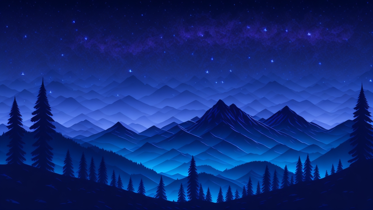 Night sky mountains - KDE Store
