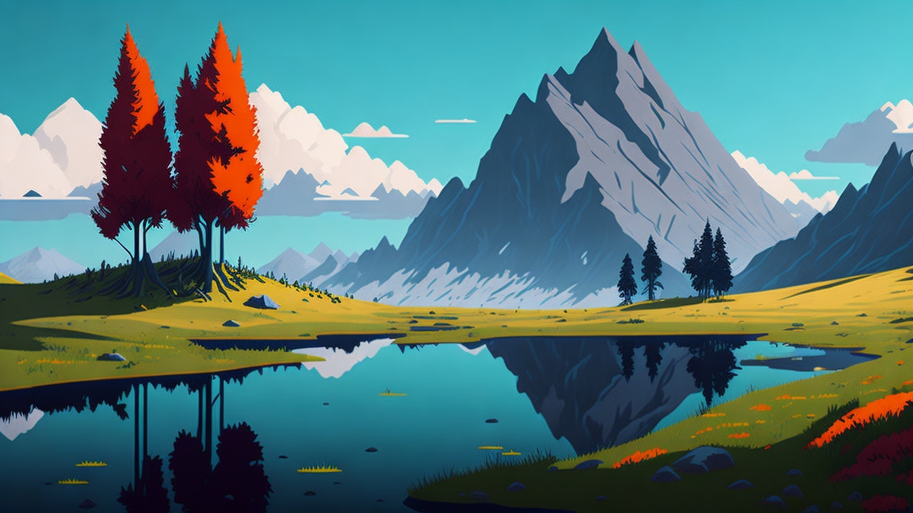 Digital art landscape wallpaper - KDE Store