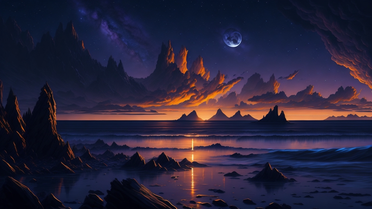 Night sea wave wallpaper - KDE Store