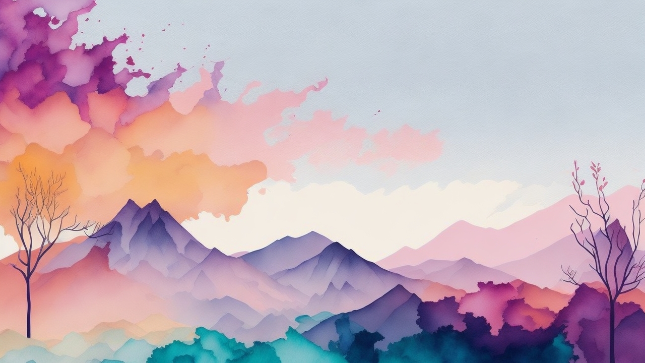 Abstract watercolor Landscape - KDE Store