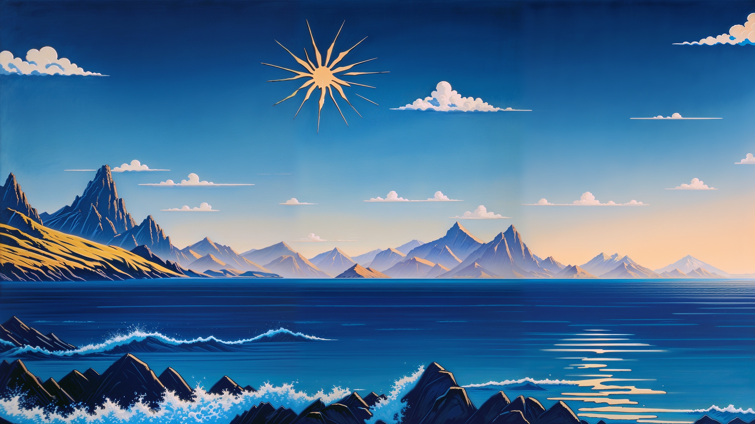 Beautiful digital sea wallpaper - KDE Store