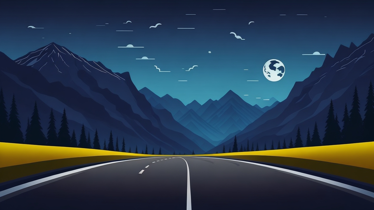 landscapes Night road - KDE Store