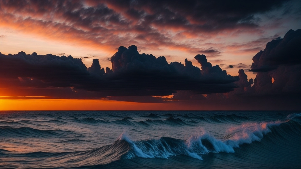 Sea Waves Clouds - KDE Store